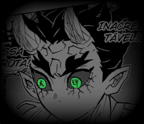 An Anime Character With Green Eyes And Black Hair Looking At The