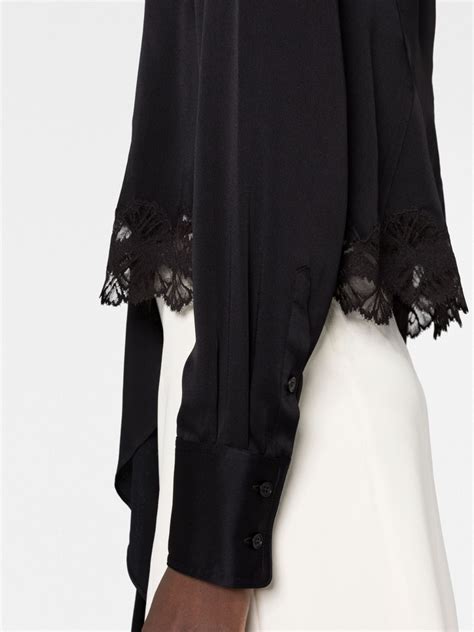 Stella Mccartney Pussy Bow Long Sleeve Blouse Black Farfetch