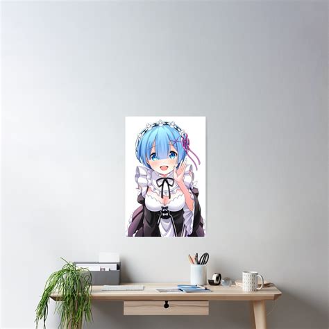 Rem Re Zero Waifu Poster By Elfercar Redbubble