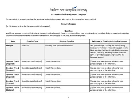 Cj 140 Module Six Assignment Template An Example Has Been Provided Interview Purpose [in 25