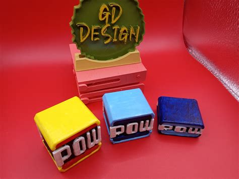 Stl File Mario Pow Blocks Display Stand Power Block・3d Print Design To Download・cults