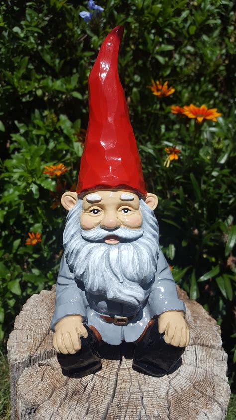 8 5 Inches Tall Gnome Relaxing Garden Gnome Etsy