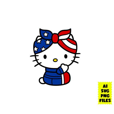 Patriotic Hello Kitty Svg Hello Kitty Svg Flag Usa Svg Ca Inspire