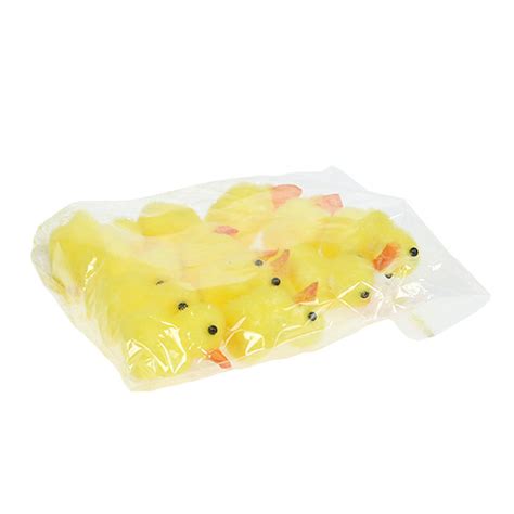 Floristik24ch Ente Mini 4cm Beflockt Gelb 12st 77494 Gelb