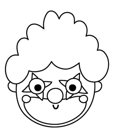 Vecteur Noir Et Blanc Clown Visage Cirque Artiste Avatar Contour