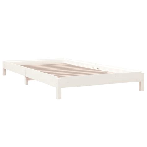 Omabeta Lits Cadres De Lit Lit Empilable Blanc 90x200 Cm Bois De
