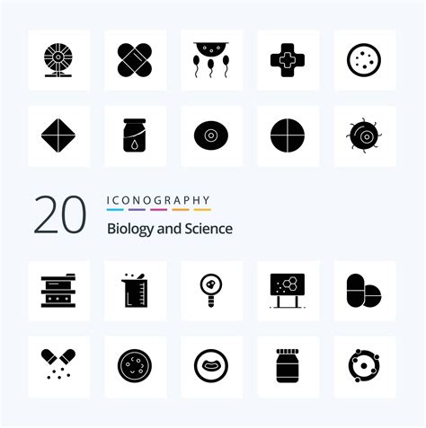 20 Biology Solid Glyph Icon Pack Like Formula Biology Chemistry