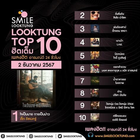 Smile 🎉 Smile Looktung Top 10 🎉 เพลงฮิต อารมณ์ดี 24 ชั่วโมง อันดับที่1 เพลง ใจเป็นนาย