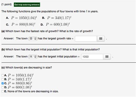 Solved Get Help Entering Answers The Following Functions