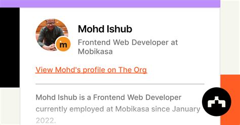 Mohd Ishub Frontend Web Developer At Mobikasa The Org