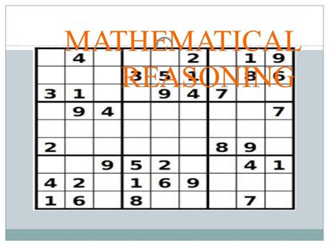 Mathematical Reasoning Examples Mathematical Reasoning Examples
