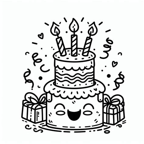 עוגת יום הולדת שמחה לצביעה אונליין דפי צביעה אונליין יויו