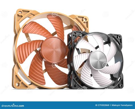 Pc of Cpu Koeler ventilator Geïsoleerd Op Witte Achtergrond Stock