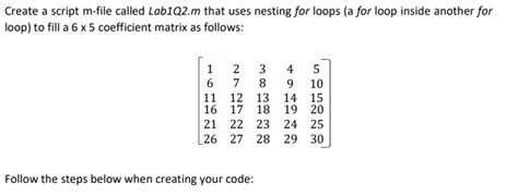 Solved Create A Script M File Called Lab102m That Uses