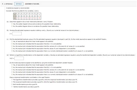 Solved A Statistical Program Is Recommended Consider The Chegg Com