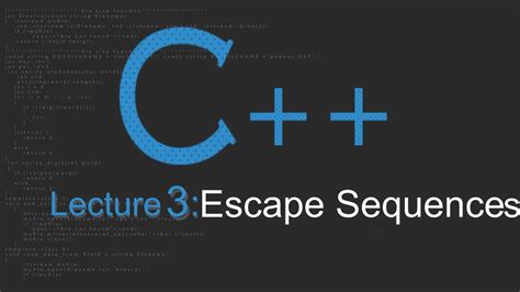 Escape Sequences C Youtube