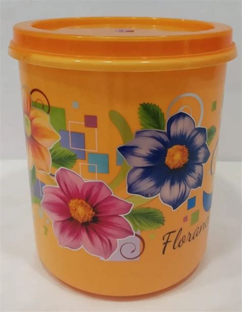 10 Kg Plastic Container Printed At ₹ 100 Piece Round Container In