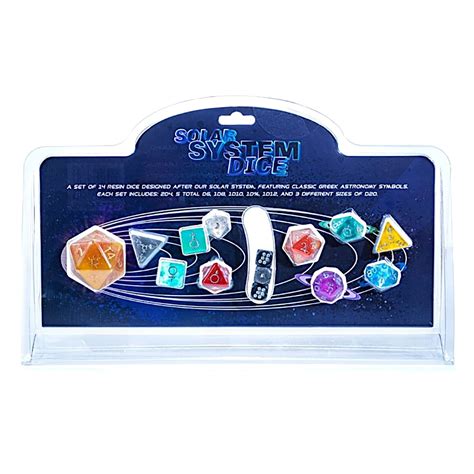 Solar System Dice 14pc Rpg Resin Set Unique Die For Each Planet Or Solar System Object Greek