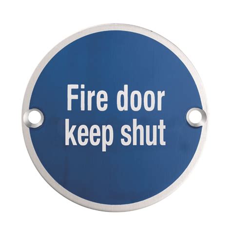 Signage Fire Door Keep Shut Satin Stainless Steel Sex1016sss By Eurospec