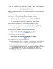 GEOL107 Lab9 PlateTec Pdf GEOL107 GEOLOGY OF DYNAMIC EARTH