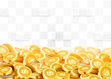 황금 빛나는 동전입니다 오래된 금속 돈의 큰 무리 귀중한 고가의 보물 3차원 형태에 대한 스톡 벡터 아트 및 기타 이미지 3차원 형태 개념 개체 그룹 Istock