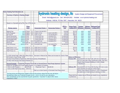 Building Heat Loss Calculation Spreadsheet — Db