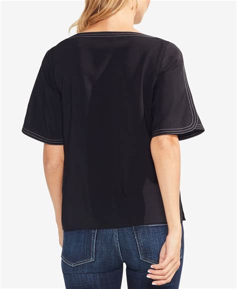 Vince Camuto Envelope Sleeve Contrast Stitch Top Macys