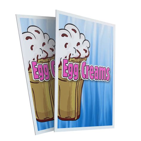 Egg Creams 2 Pack 24 X 36 Plastic Signs Sign Insert 4mm