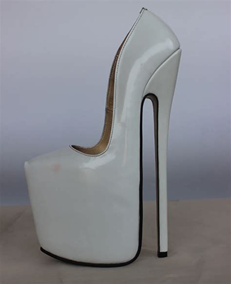 New Design Full Grain Leather Pump Extreme High Heel 24cm High Heel 8cm Platform Women Shoes