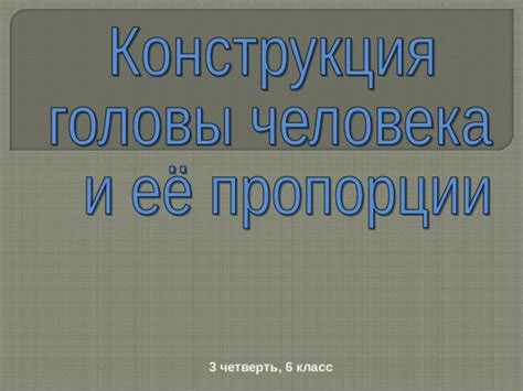 Презентация по ИЗО 6 класс Конструкция головы человека и ее пропорции