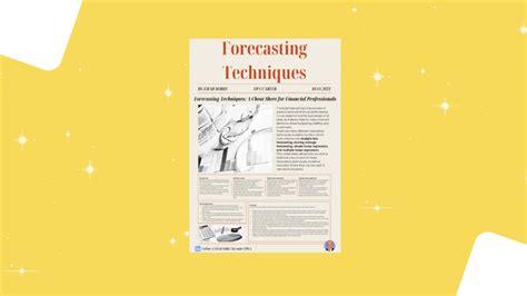 Forecasting Techniques A Cheat Sheet For Financial Professionals