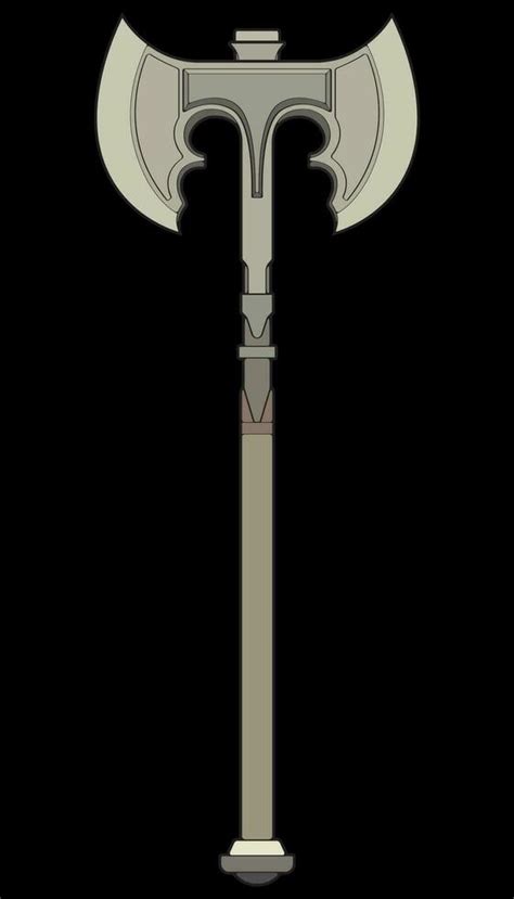 Fullcolor Medieval Axe Vector Weapon Vector Hand Drawn Illustration