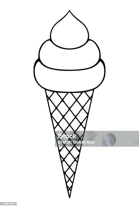 와플 콘에 담긴 아이스 캔디 3 층으로 만든 아이스크림 낙서 스타일 달콤한 상쾌한 디저트 3가지 개체에 대한 스톡 벡터 아트 및 기타 이미지 Istock