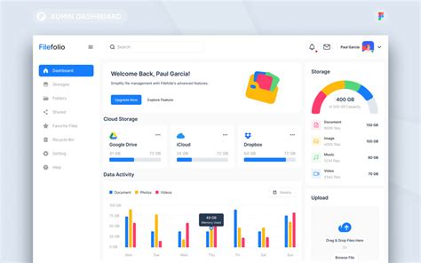 Filefolio File Manager Admin Dashboard Templatemonster