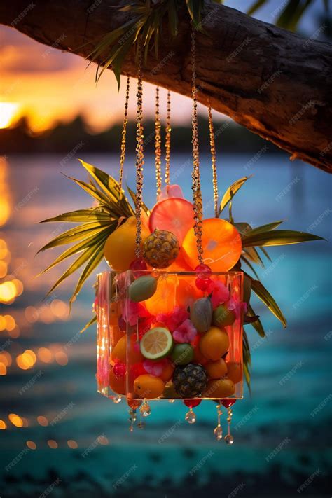 Premium Ai Image Tropical Fruit Hanging From A Tree With A Tropical
