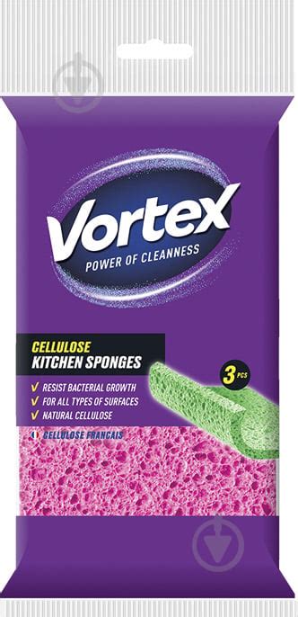 ᐉ Губка Vortеx кухонная целлюлозная 3 шт • Купить в Киеве Украине • Лучшая цена в Эпицентр К