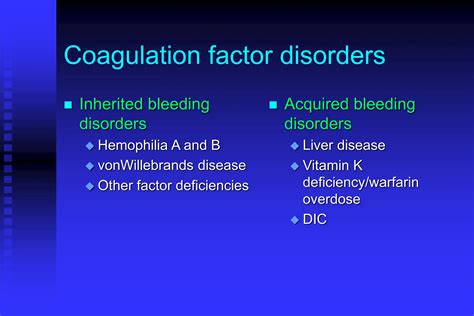 Different Bleedingdisorders Presentation Ppt