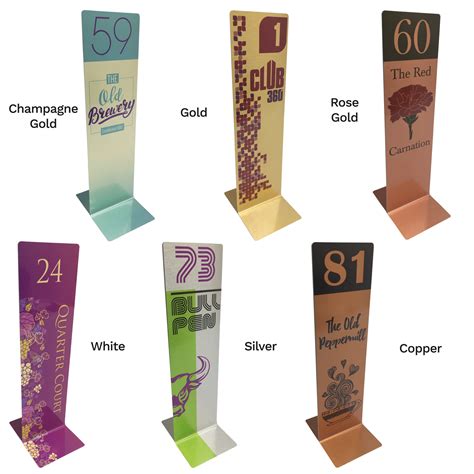 Personalised Table Numbers Personalised Slimline Tall Table Top Numbers