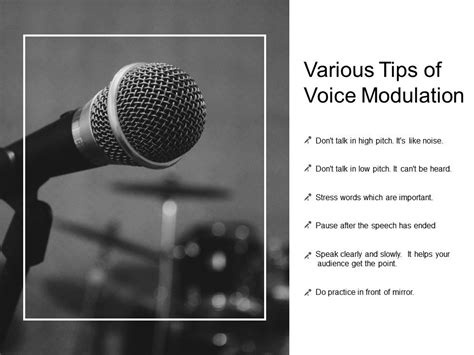 Various Tips Of Voice Modulation Presentation Powerpoint Diagrams