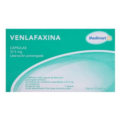 Venlafaxina Medi Mart 375 Mg 20 Cápsulas De Liberación Prolongada