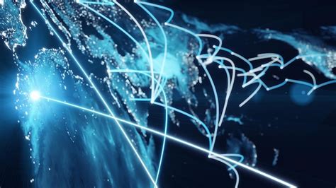 Premium Photo Globalization And Communication Concept Earth And Luminous Rays 3d Rendering