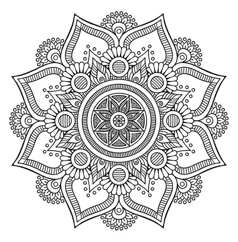 Dessin À Imprimer Mandala Fleur Coloriage Mandala Fleur 3 Coloriage