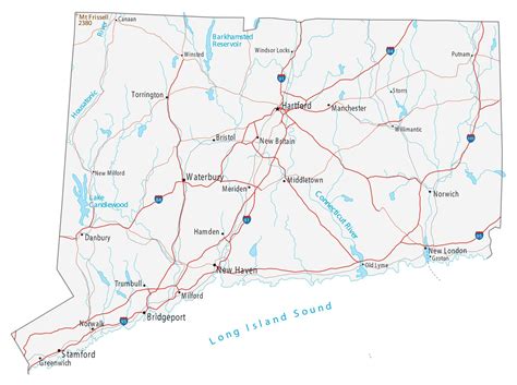 Connecticut Road Map With Cities And Towns Highway Map Storage Hot Sex Picture