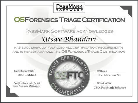 Im Happy To Share That Ive Obtained A New Certification Osforensics