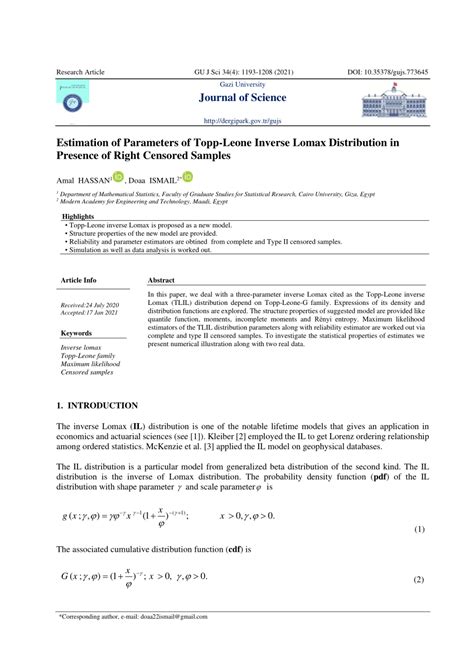pdf parameter estimation of topp leone inverse lomax distribution