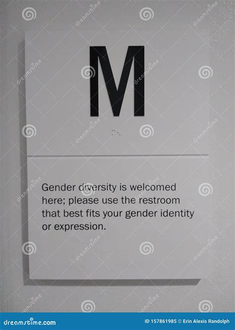 All Gender Restroom Sign On Public Bathroom Door Editorial Photo