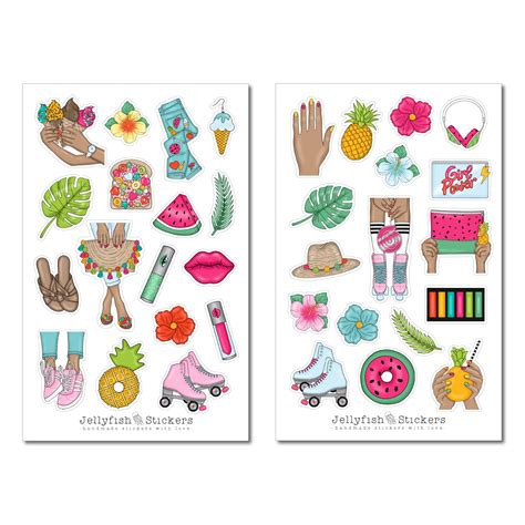 Jellyfish Stickers Mädchen Sommer Sticker Set