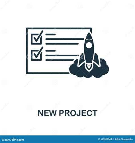 New Project Icon Monochrome Style Design From Management Icon Collection Ui Pixel Perfect