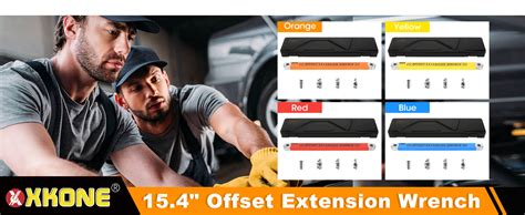 Xkone Offset Extension Wrench Set 4 Colors 15 4 Wrench With 1 4 3 8 1 2 Square Drive