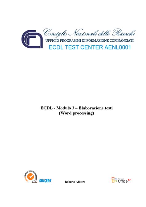 Modulo 3 Word Xp Modulo Ecdl Docsity